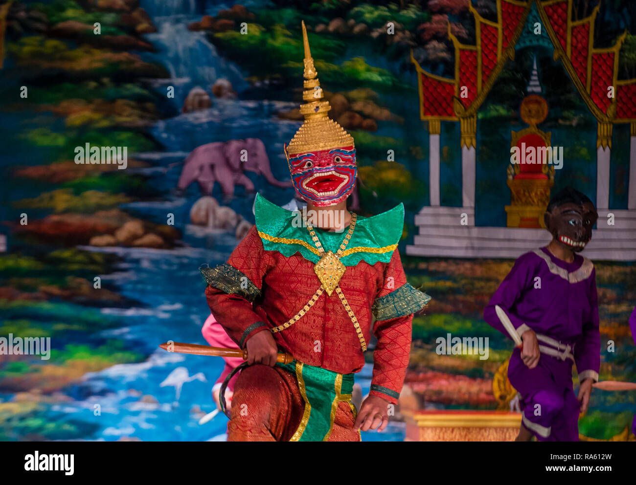 Laotian dancers perform in the Royal Ballet Theatre in Luang Prabang ...
