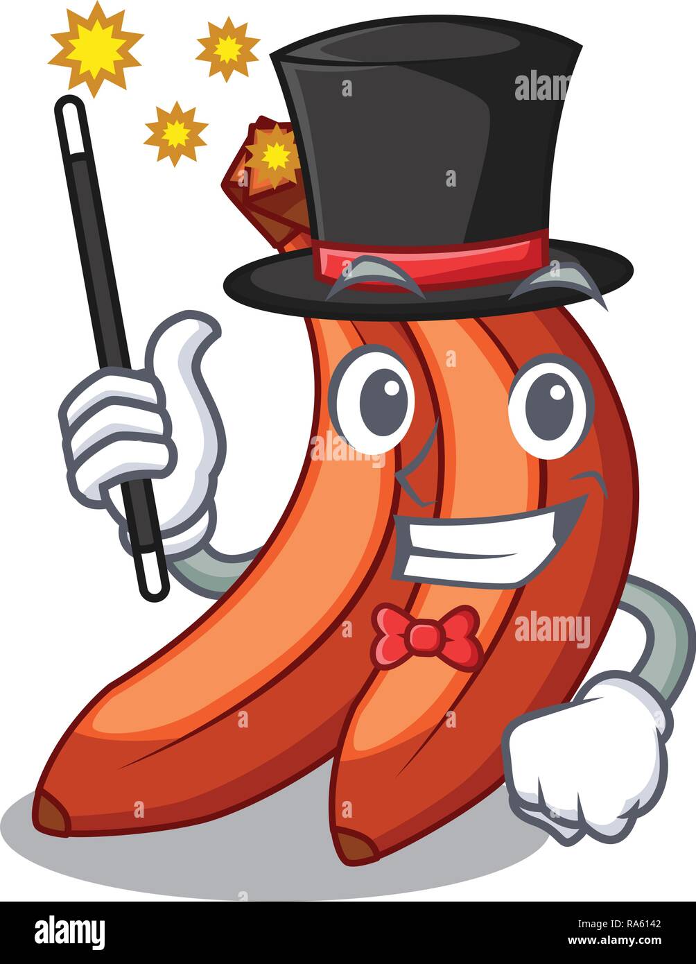 Magician banana merah in the shape cartoon Stock Vector Image & Art - Alamy