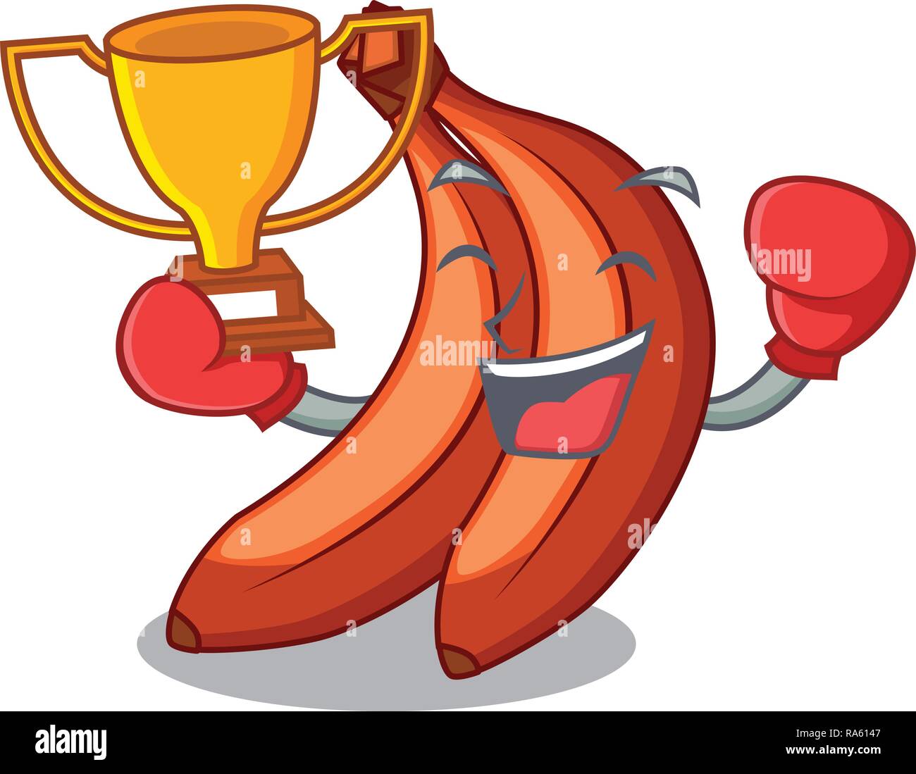 Boxing winner banana merah in the shape cartoon Stock Vector Image ...