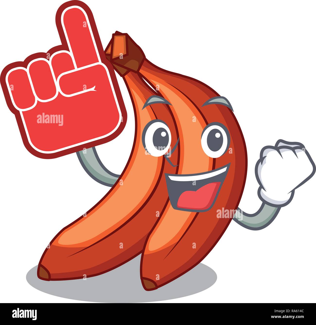 Foam finger banana merah in the shape cartoon Stock Vector Image & Art ...