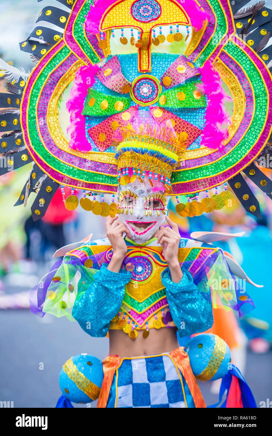 Participant in the Masskara Festival in Bacolod Philippines Stock Photo ...