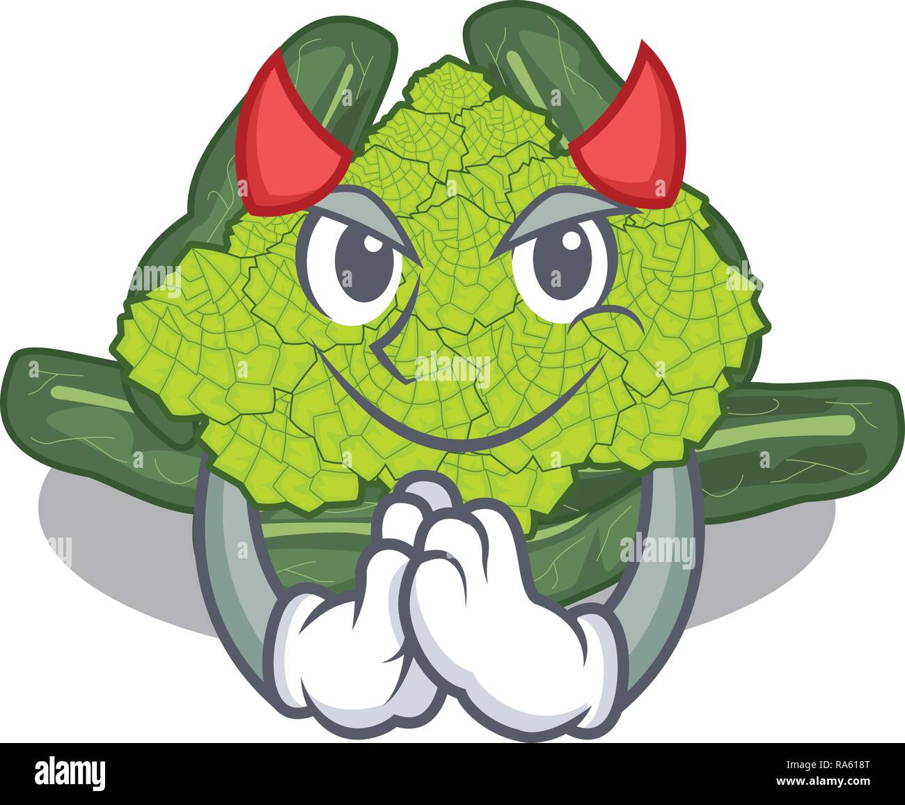 Devil roman caulifloer above table cartoon wooden Stock Vector Image ...