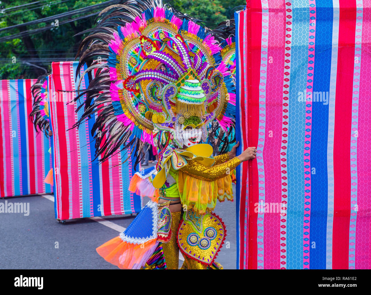 Participants in the Masskara Festival in Bacolod Philippines Stock ...