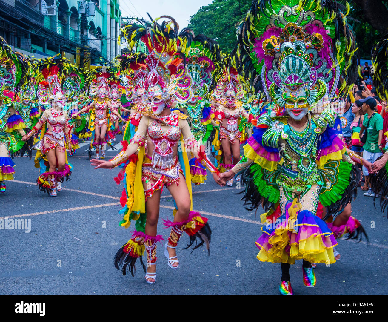 Participants in the Masskara Festival in Bacolod Philippines Stock ...