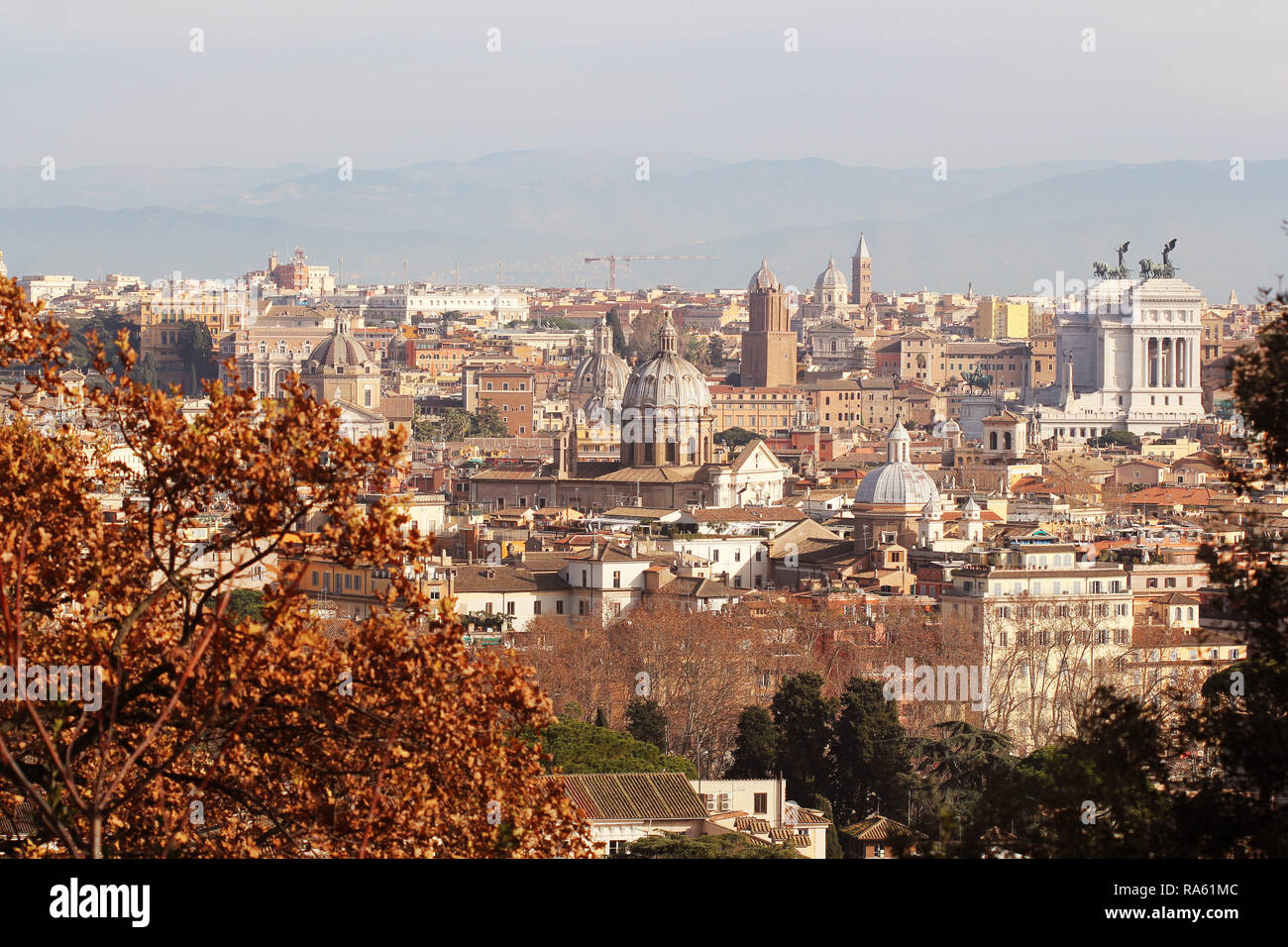 Rome (Italy) - The view of the city from Janiculum hill and terrace ...