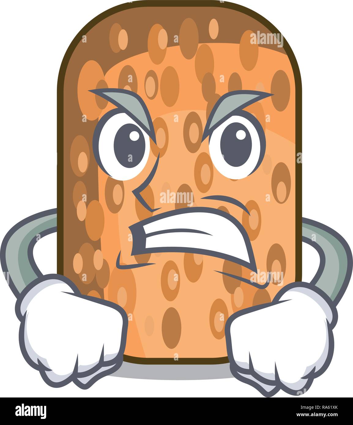 Angry fried tempeh snack above cartoon leaf Stock Vector Image & Art ...