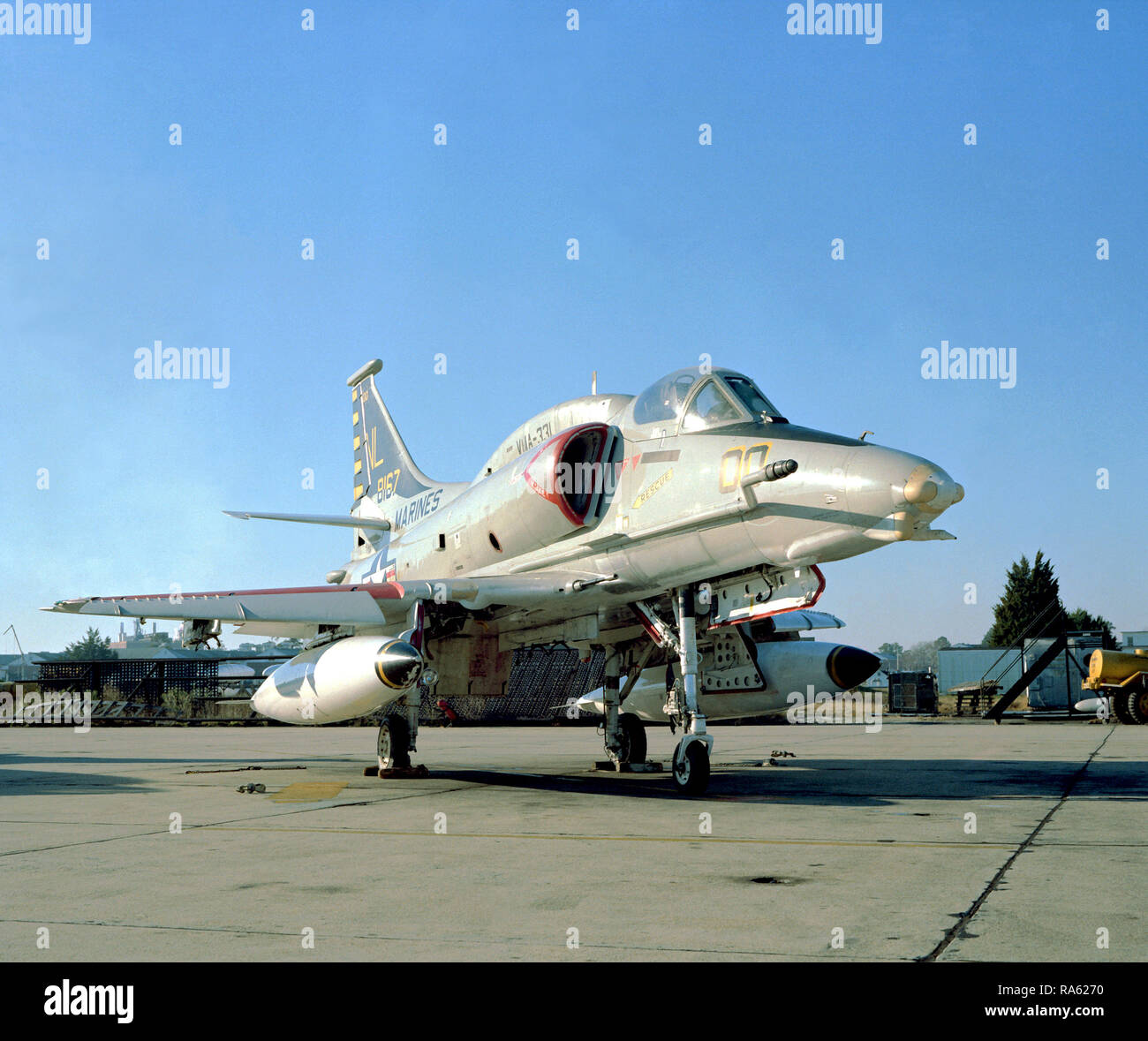 1978 - A right front view of a Marine A-4M Skyhawk aircraft sitting on ...