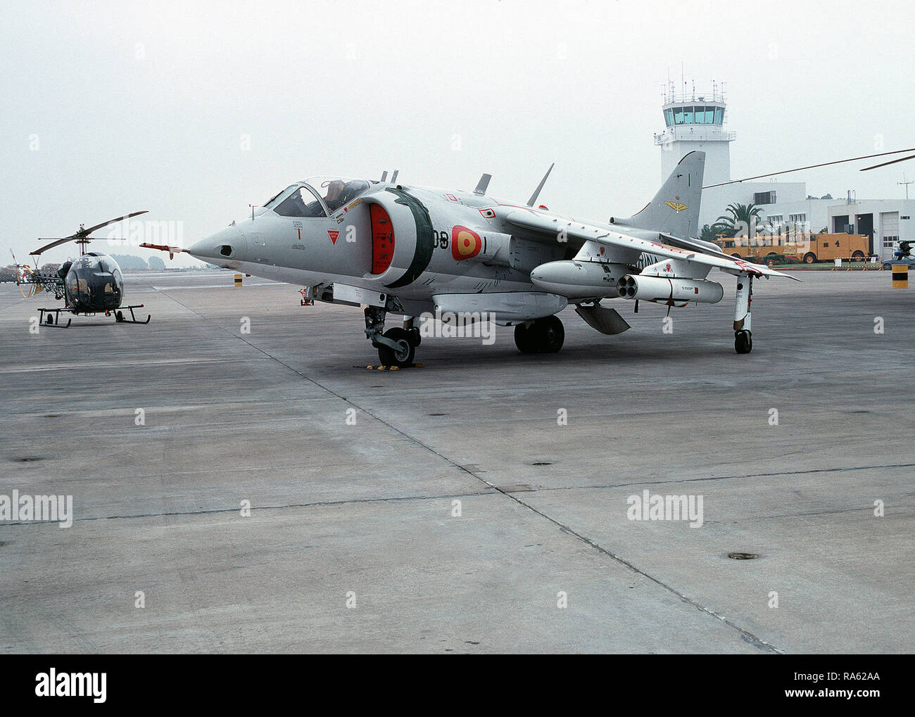 1977 - A left front view of a Spanish navy AV-8S Matador aircraft ...