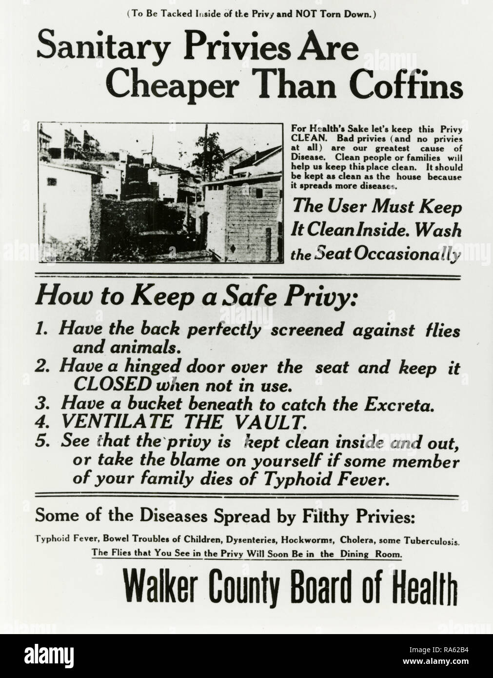 Sanitary privies are cheaper than coffins ca. 1920s Stock Photo - Alamy