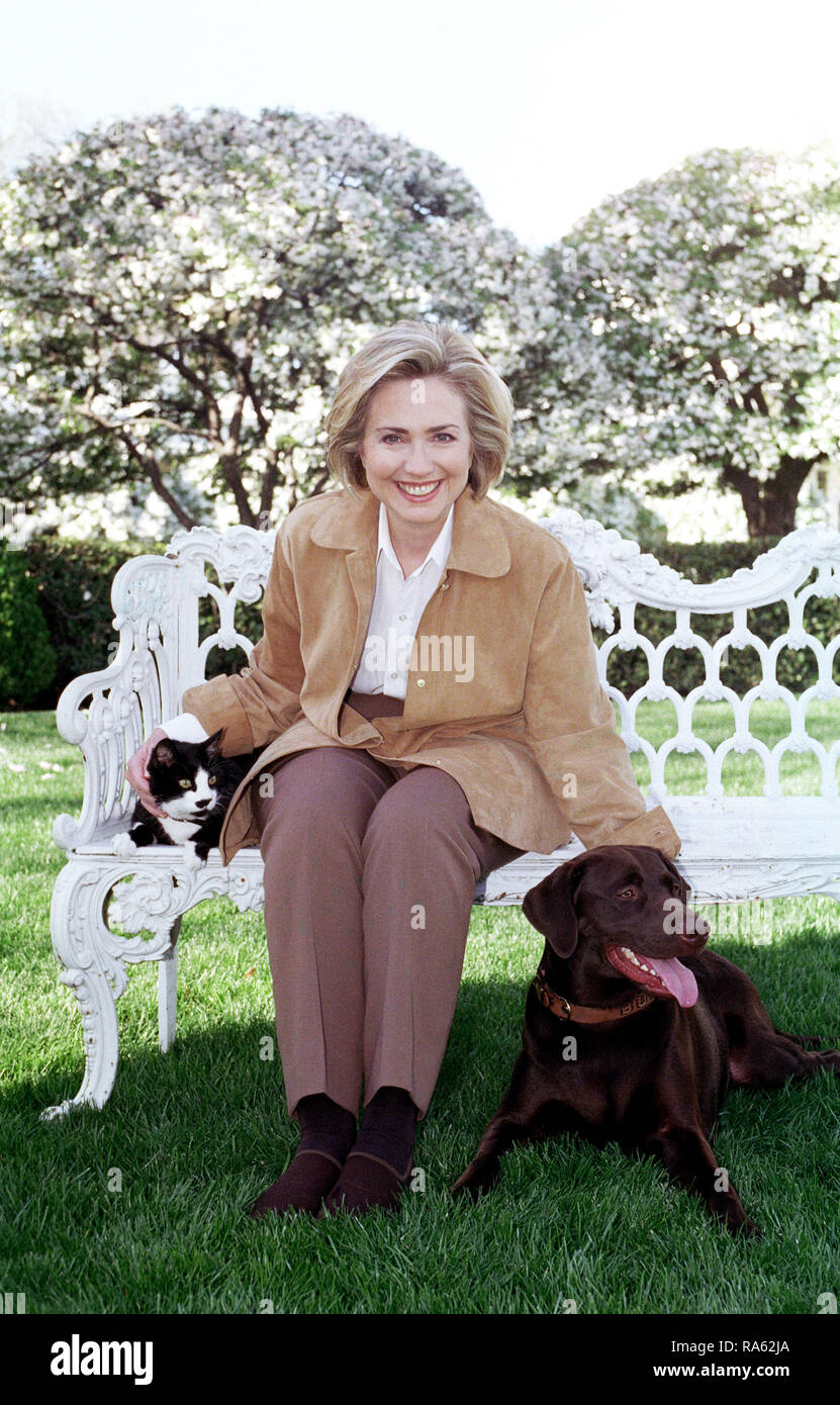 4/7/1999 - Photograph of First Lady Hillary Rodham Clinton with Socks ...