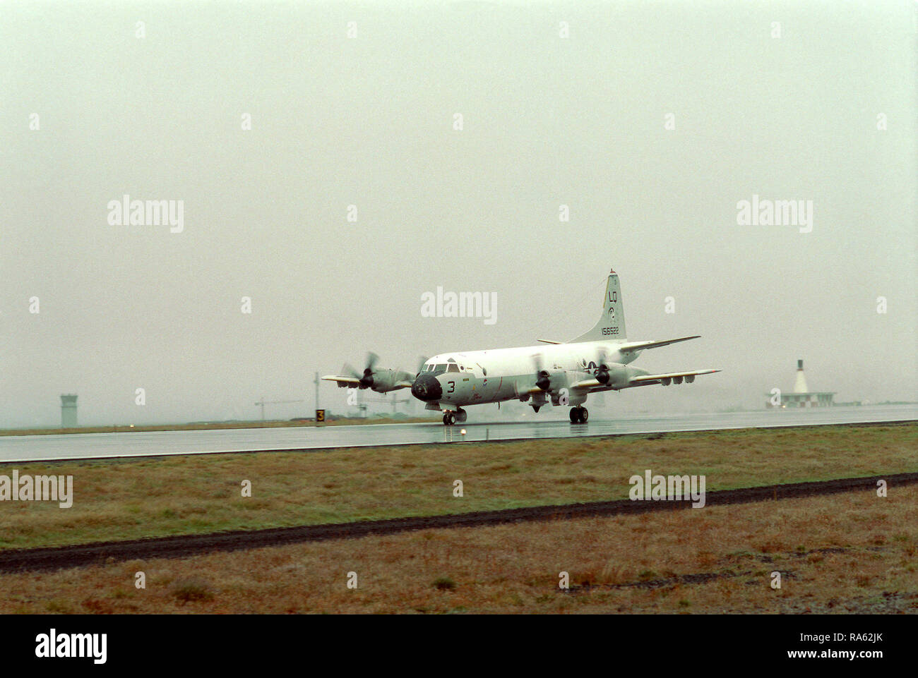 1977 - A Patrol Squadron 56 (VP-56) P-3 Orion aircraft taxis along the ...