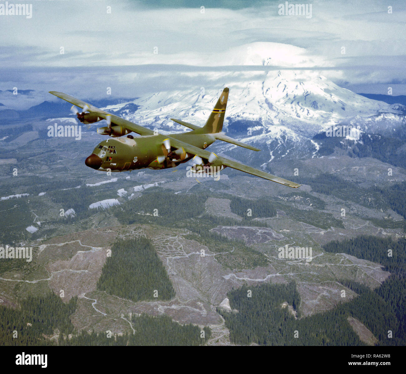 1978 - An air-to-air left front view of a C-130 Hercules aircraft Stock ...