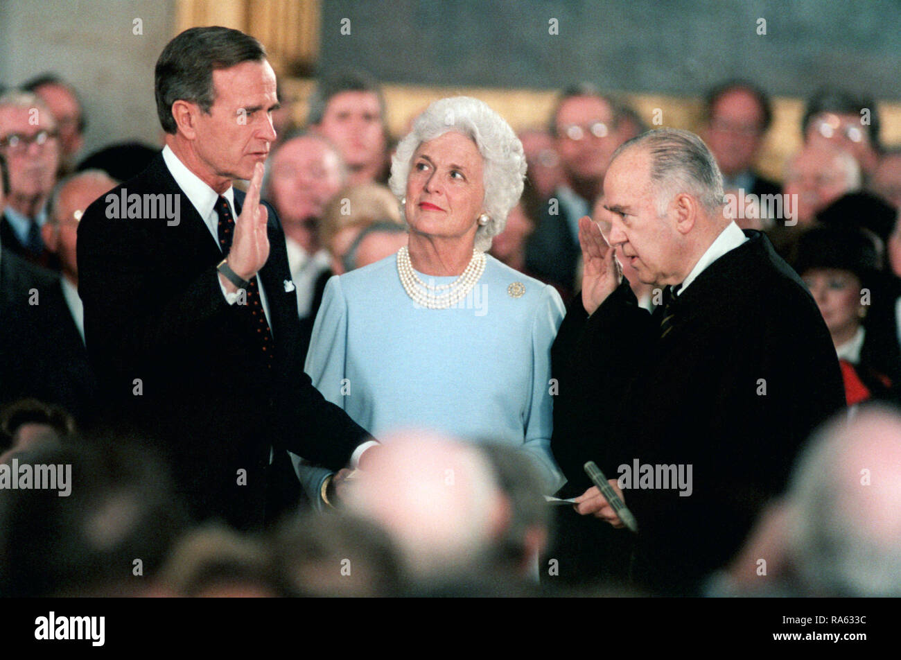 Associate Justice of the U.S. Supreme Court Potter Stewart administers ...