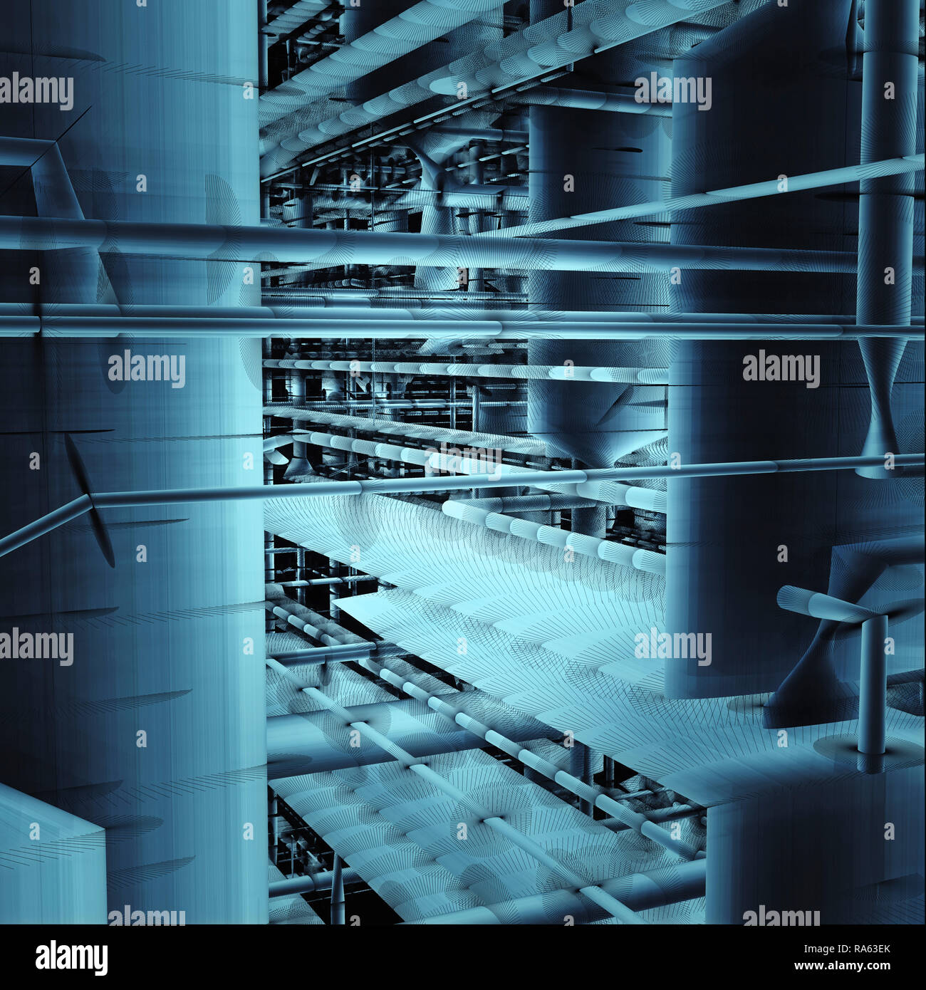 Pipes And Ventilation System Inside An Industrial Building Stock Photo ...