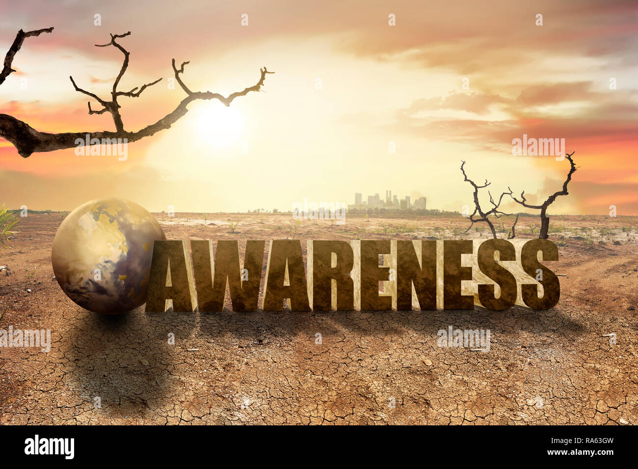 Awareness of global warming effect for environment on the earth. Global ...