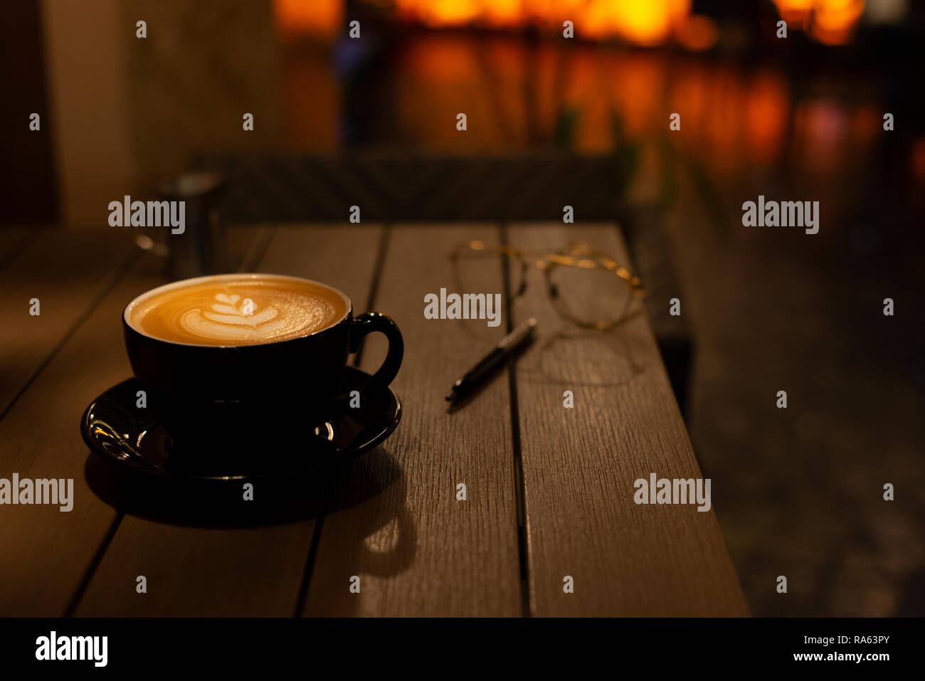 Coffee on Table Stock Photo - Alamy