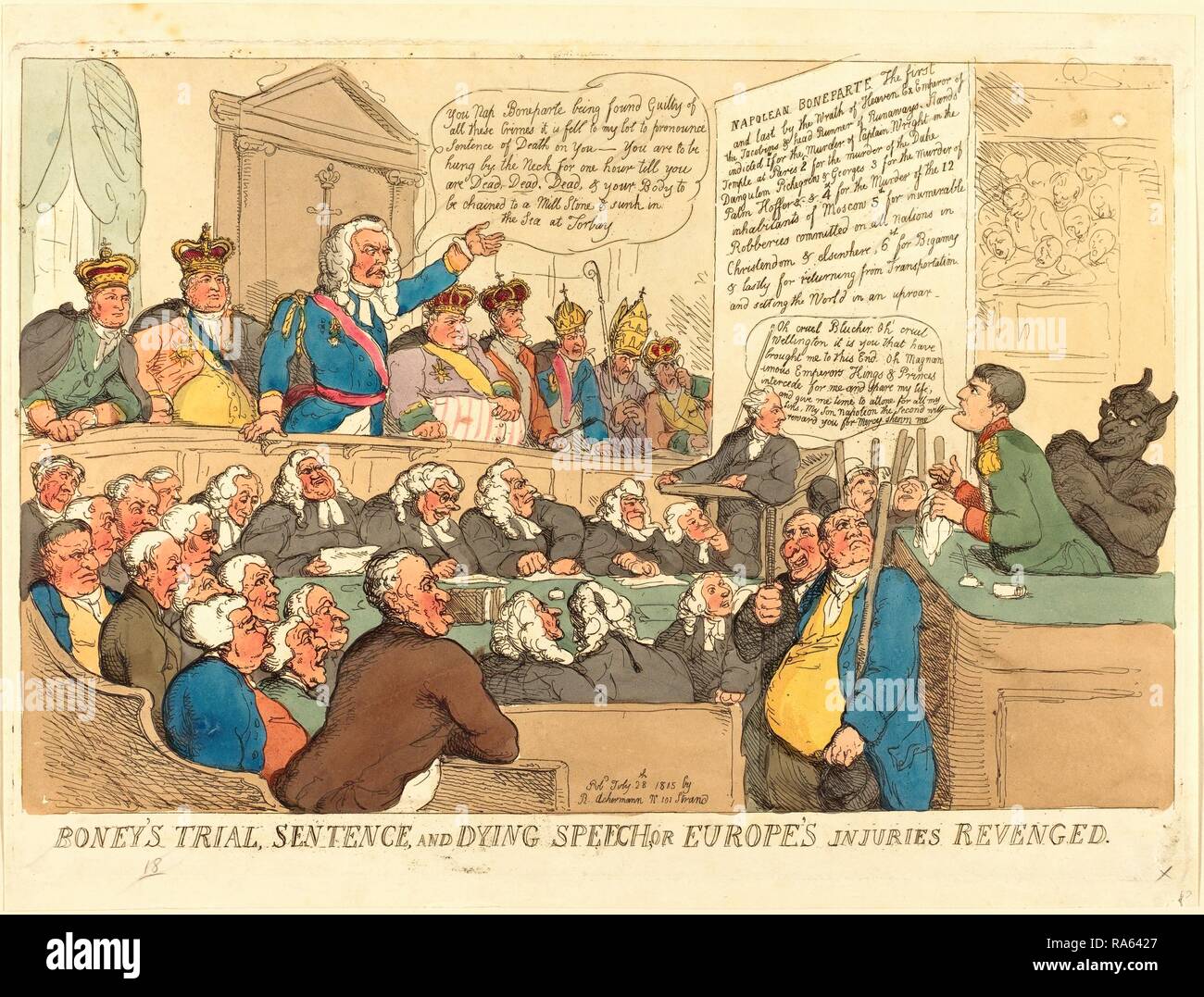 Thomas Rowlandson, British (1756-1827), Boney's Trial, Sentence, and ...
