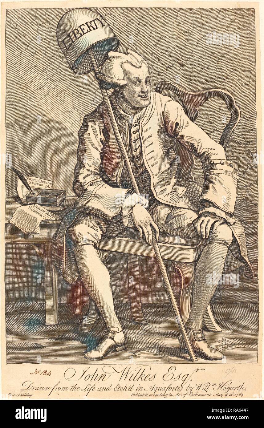 William Hogarth,English, (1697-1764), John Wilkes Esq., 1763, etching ...