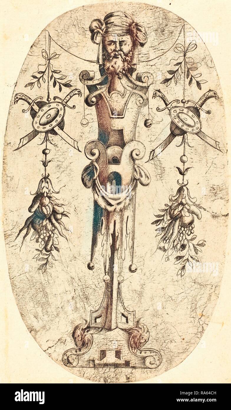 Jean Mignon, French (active 1543-active c. 1545), Bearded Head on a ...