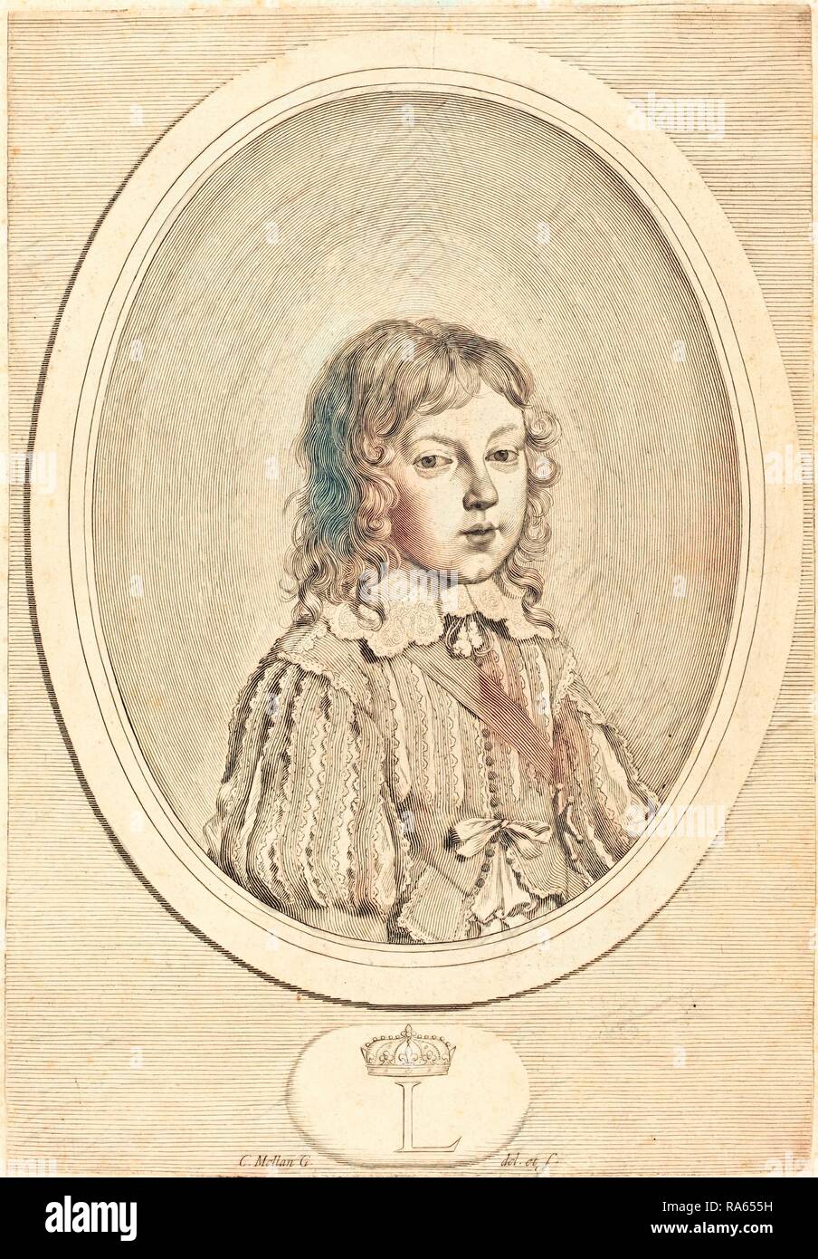Claude Mellan, French (1598-1688), Louis XIV as a Boy, engraving ...