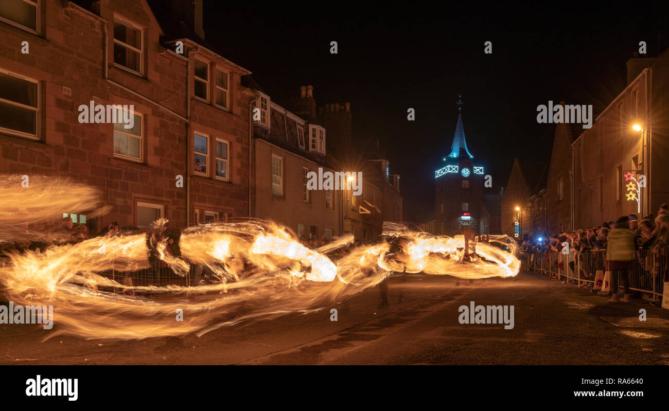 Stonehaven, Aberdeenshire, UK. 1st Jan 2019. Stonehaven Fireball ...
