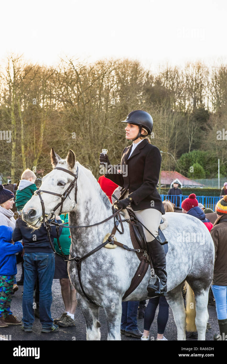 Morpeth, Northumberland, UK. 01st January 2019. The Morpeth Hunt which ...