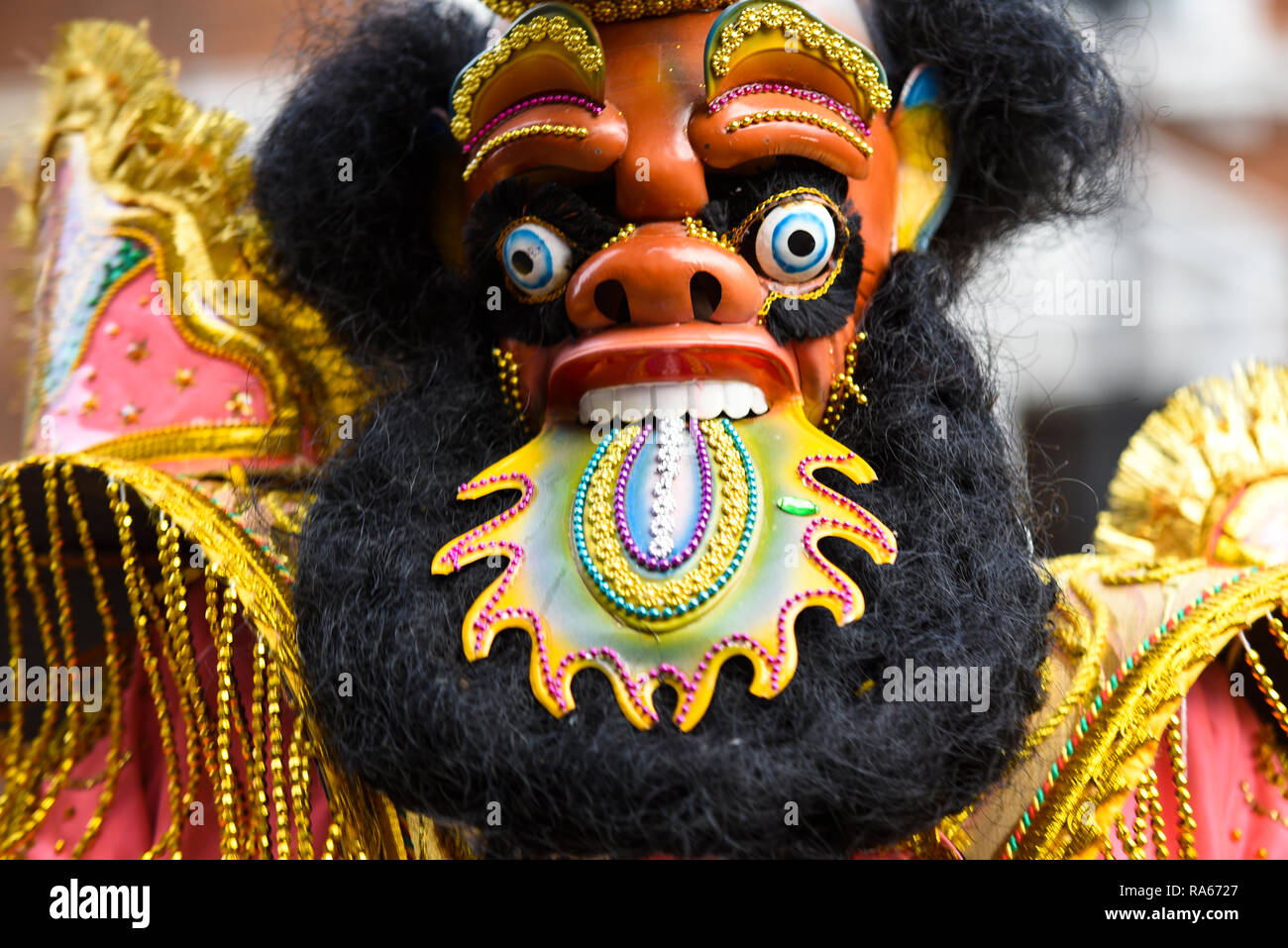 Bolivia in London at London's New Year's Day Parade, UK. Mask Stock ...