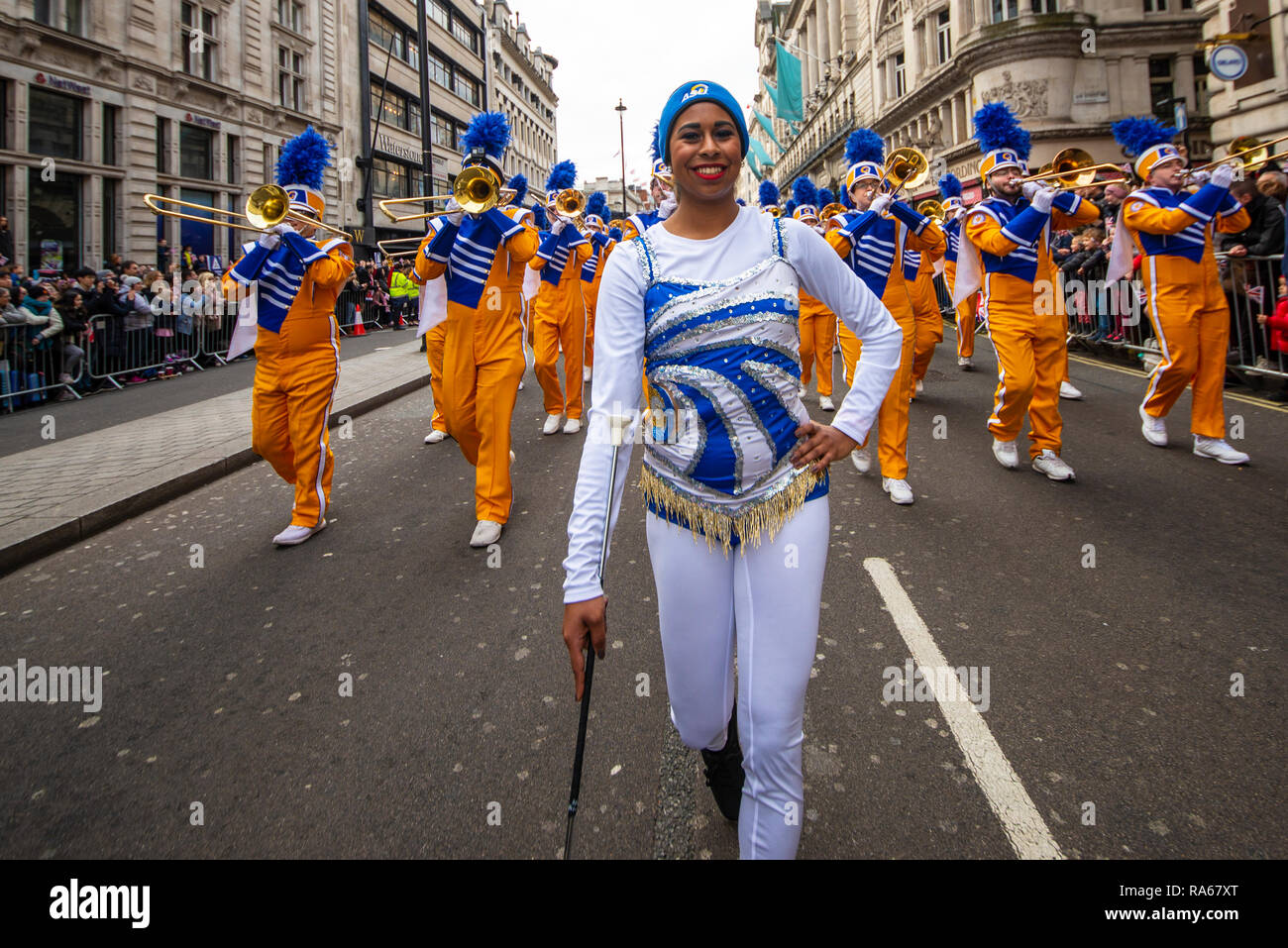 Angelo State University Ram Band marching band at London's New Year's ...