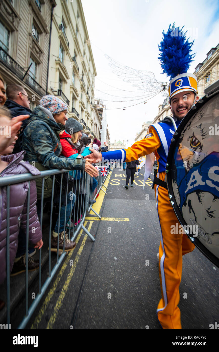 Angelo State University Ram Band marching band at London's New Year's ...