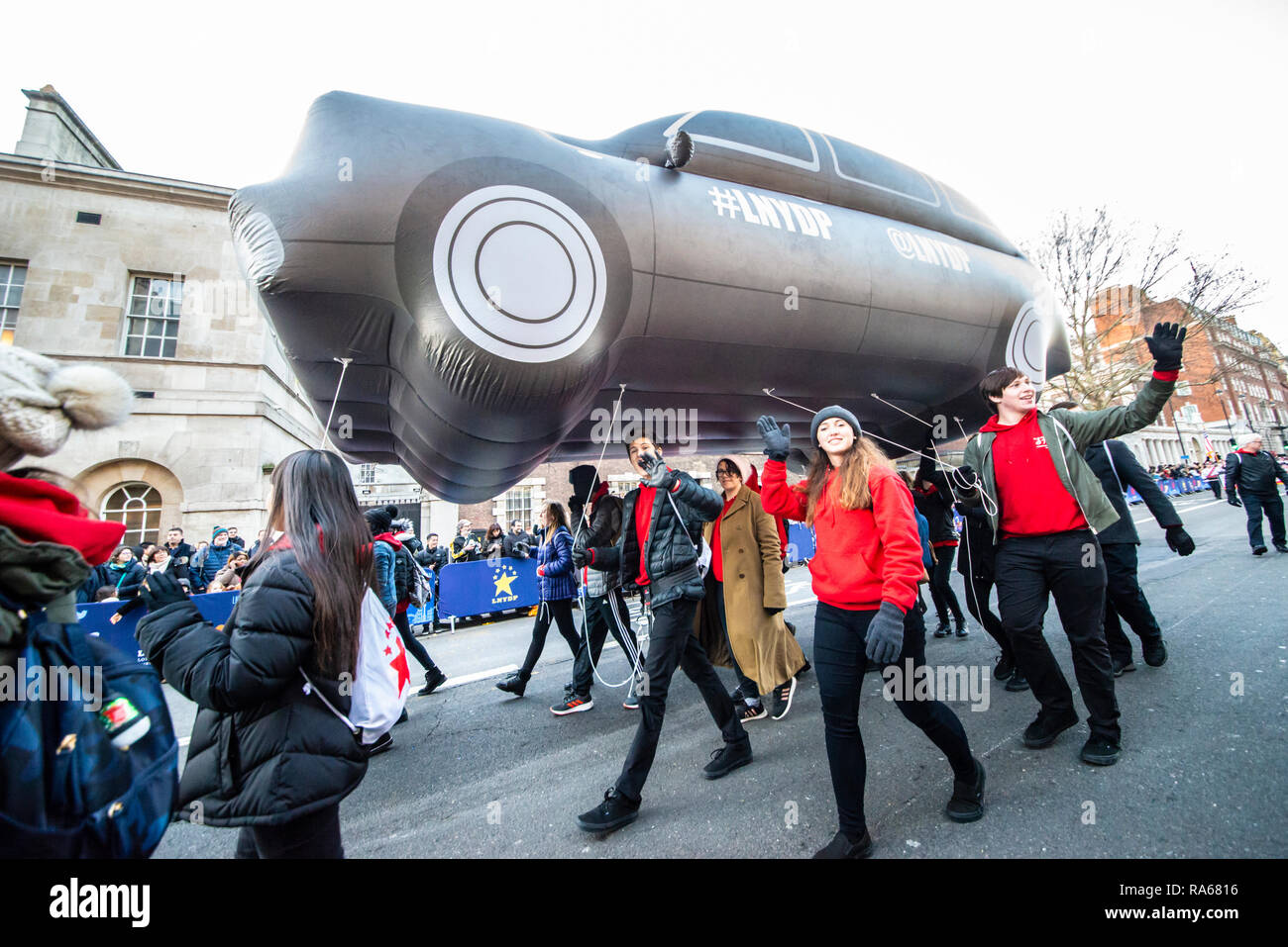 Giant London Black Taxi Balloon at London's New Year's Day Parade 2019 ...