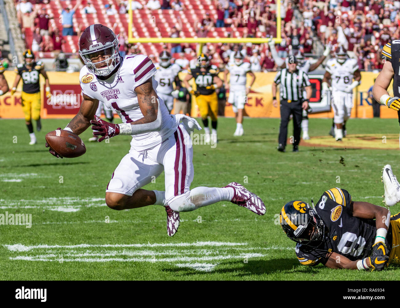 Tampa, Florida, USA. 01st Jan, 2019. Iowa Hawkeyes defensive back Matt ...