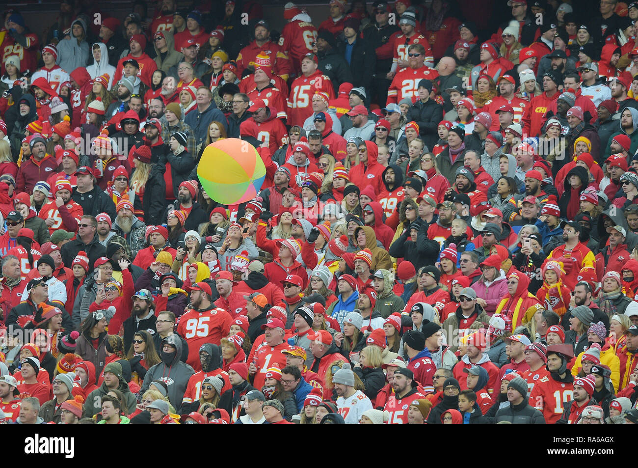 Kansas City, Missouri, USA. 30th Dec, 2018. Kansas City Chiefs fans ...