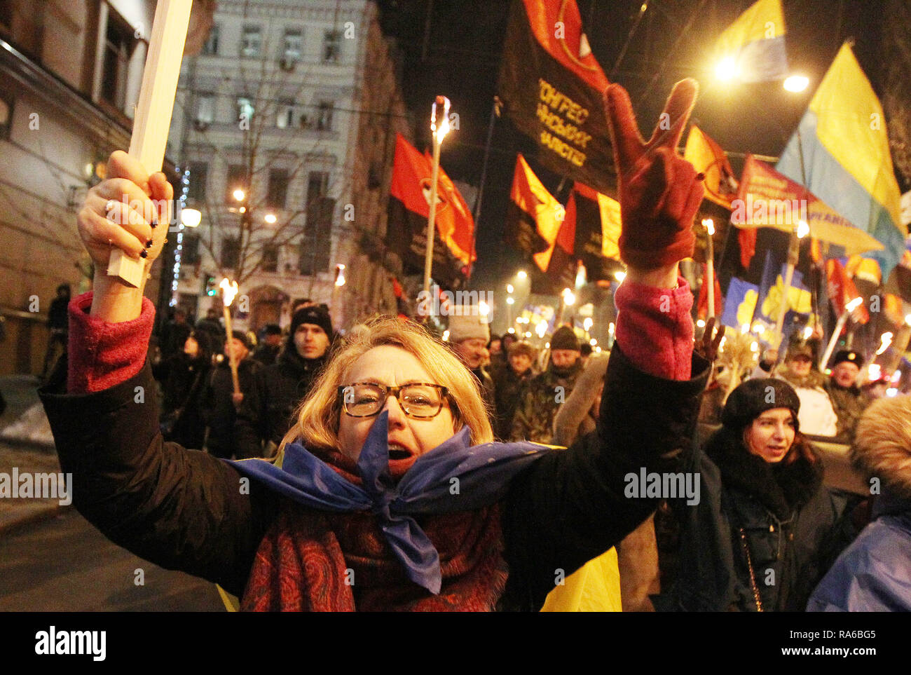 Ukrainian activist of the nationalist parties seen showing signs of ...
