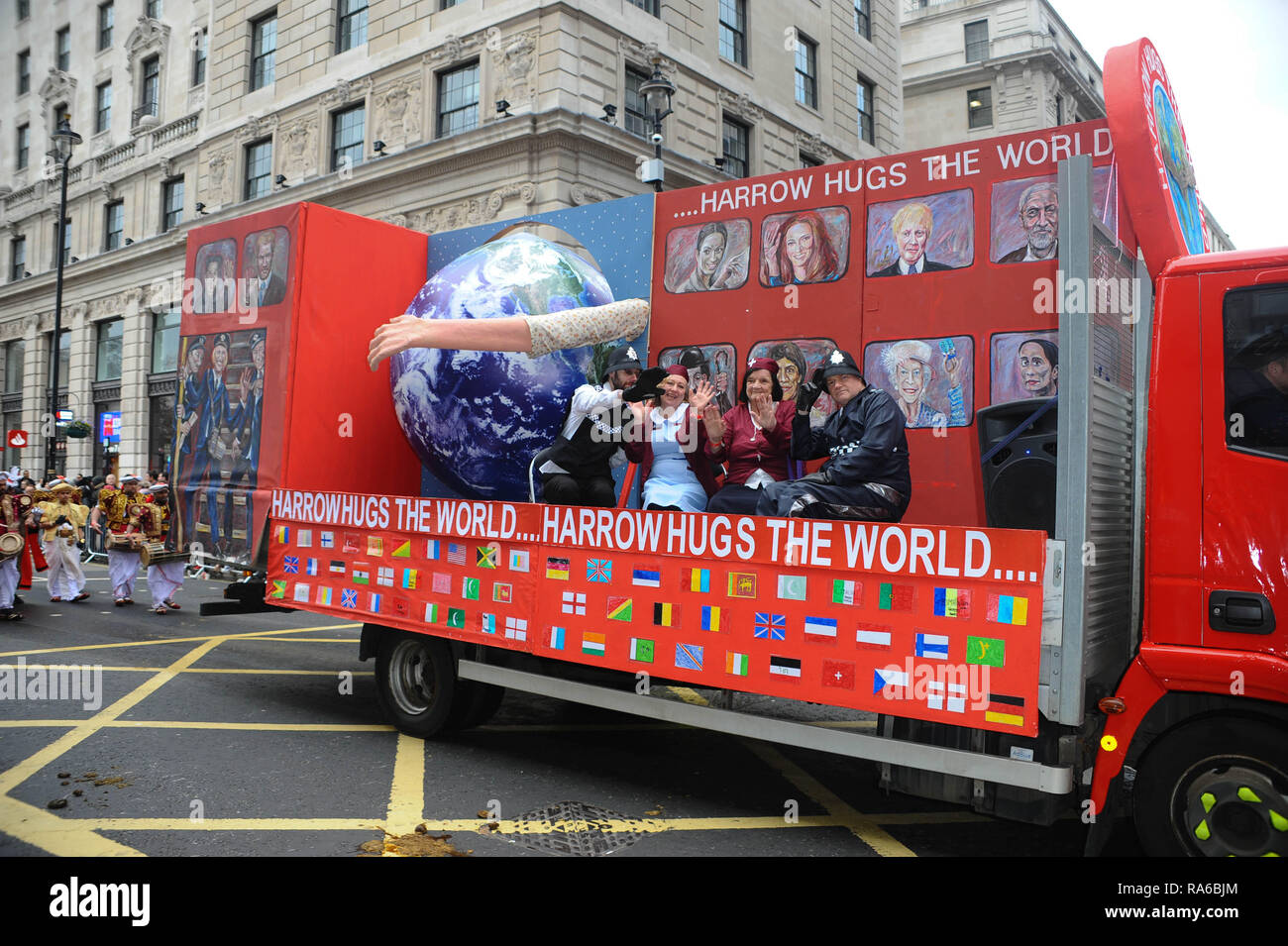 A truck takes part in a parade during London's New Year's Day parade ...