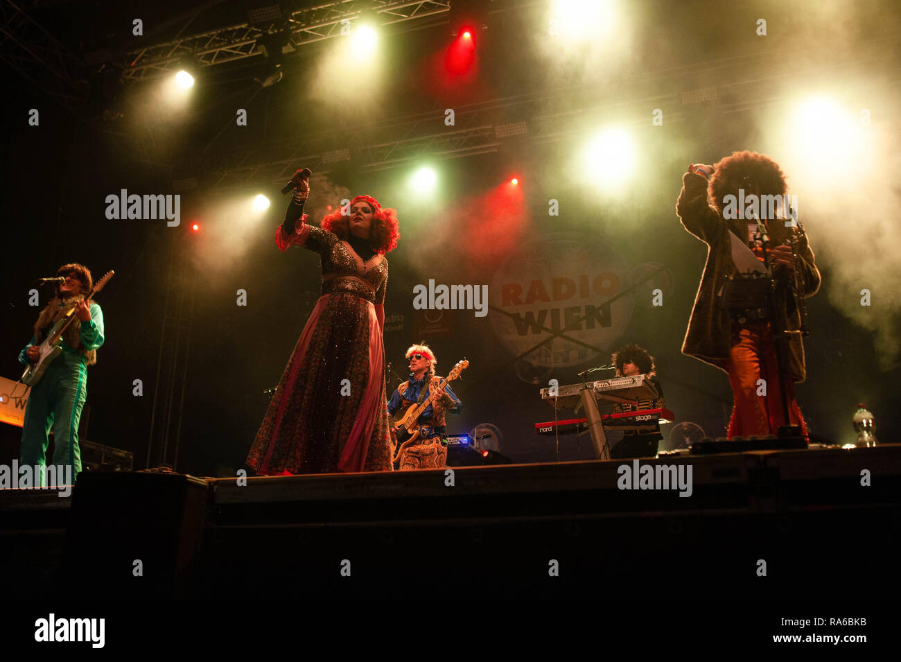 Performers are seen entertaining people during the years celebrations ...