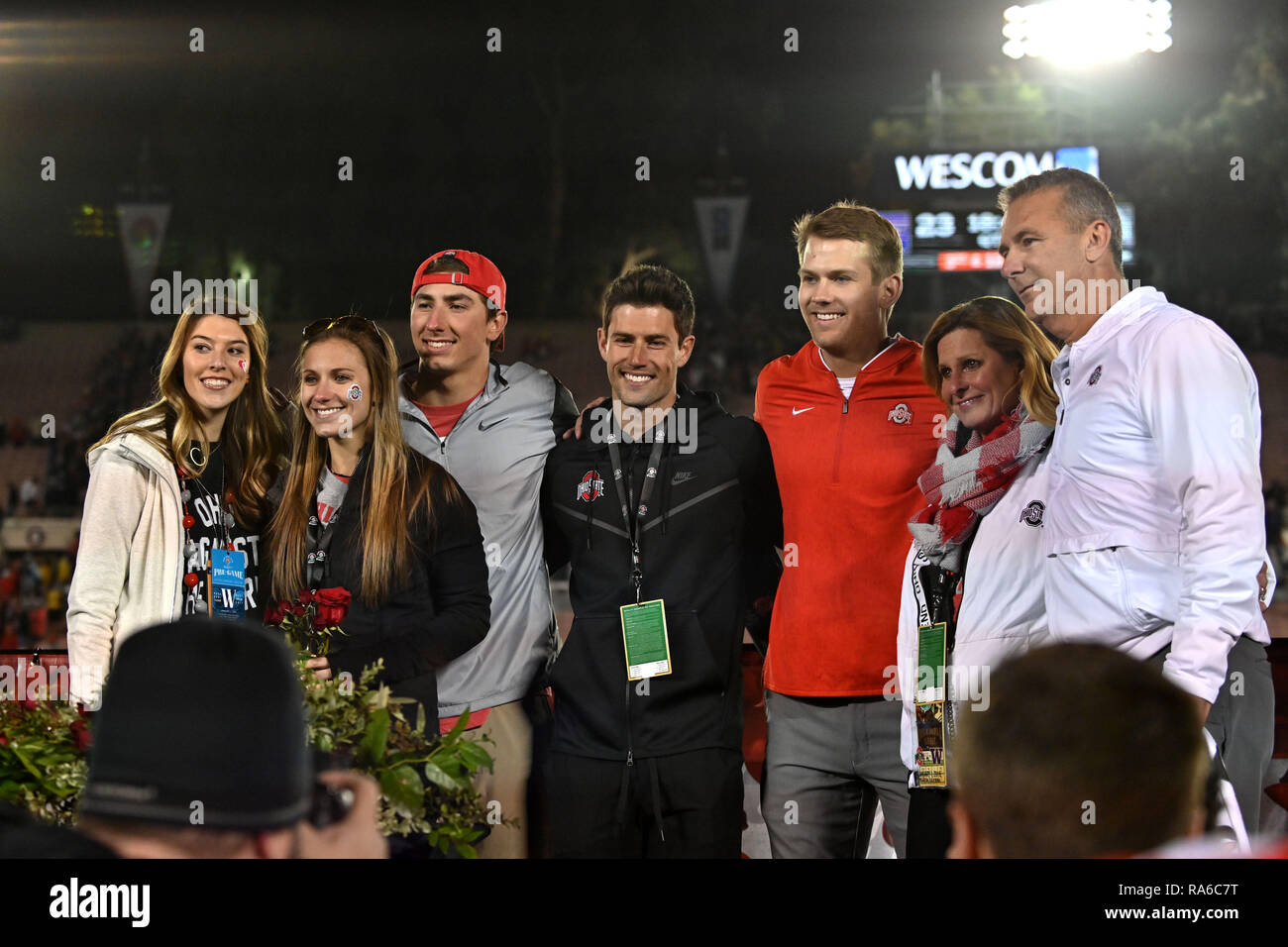 January 1, 2019 Pasadena, CA.Ohio State Buckeyes head coach Urban Meyer with wife Shelley Meyer ...