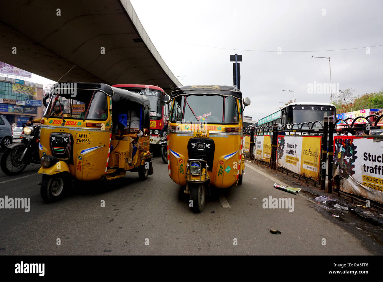 December 19, 2018 - Hyderabad, Telangana, India - Auto rickshaws seen ...