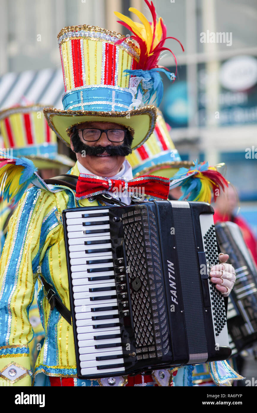 Philadelphia, Pennsylvania, USA. 1st Jan, 2019. A member of the Ferko ...
