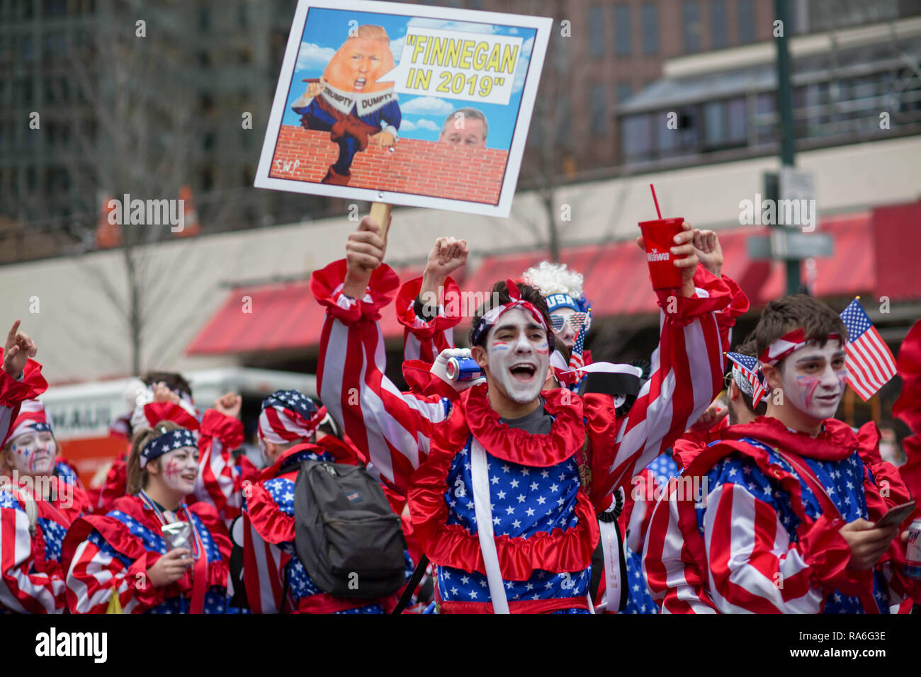 Members of the Finnegan brigade participate in the Philadelphia Mummers ...