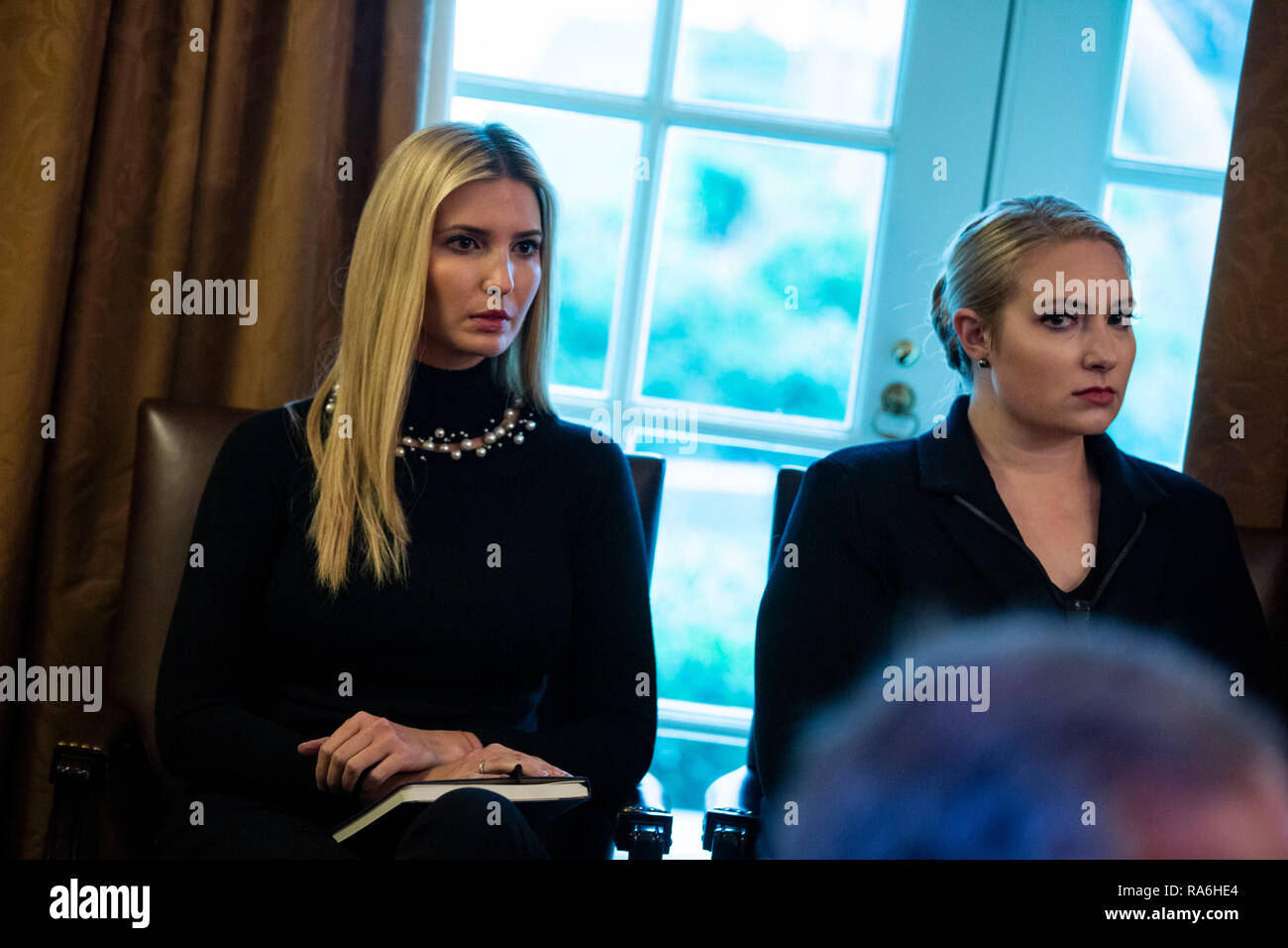 Ivanka Trump, assistant to U.S. President Donald Trump, listens as U.S ...
