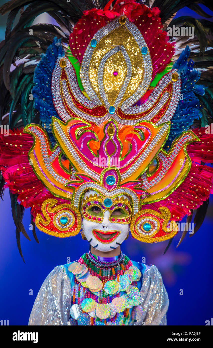 Filipino dancer from the Masskara festival of Bacolod perform at the ...