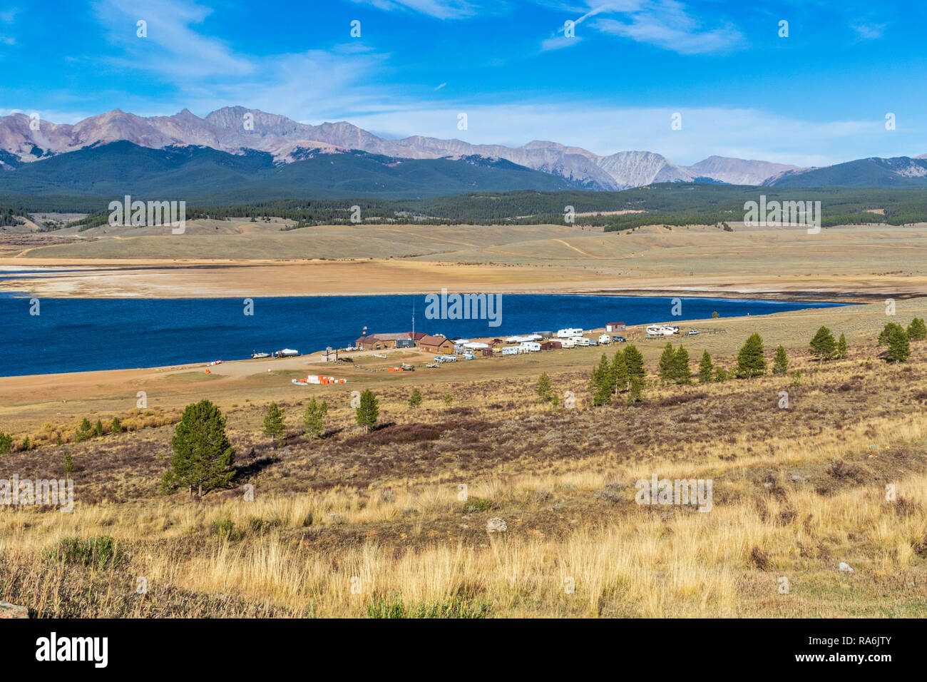 Taylor Park Reservoir lake along Colorado Gunnison County Road 765 in ...