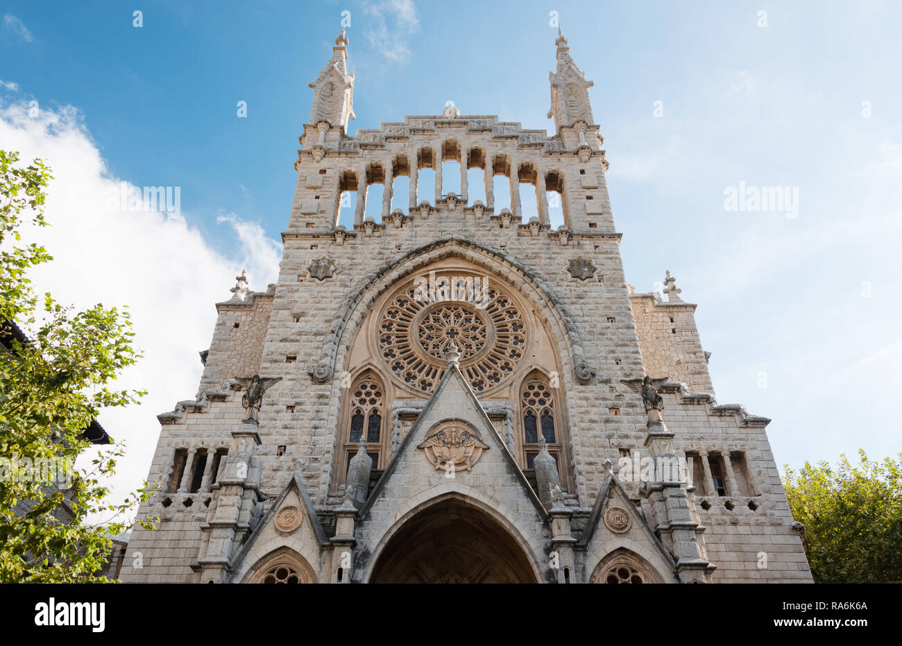 Beautiful gothic cathedral Saint Bartholomew in the central square of ...