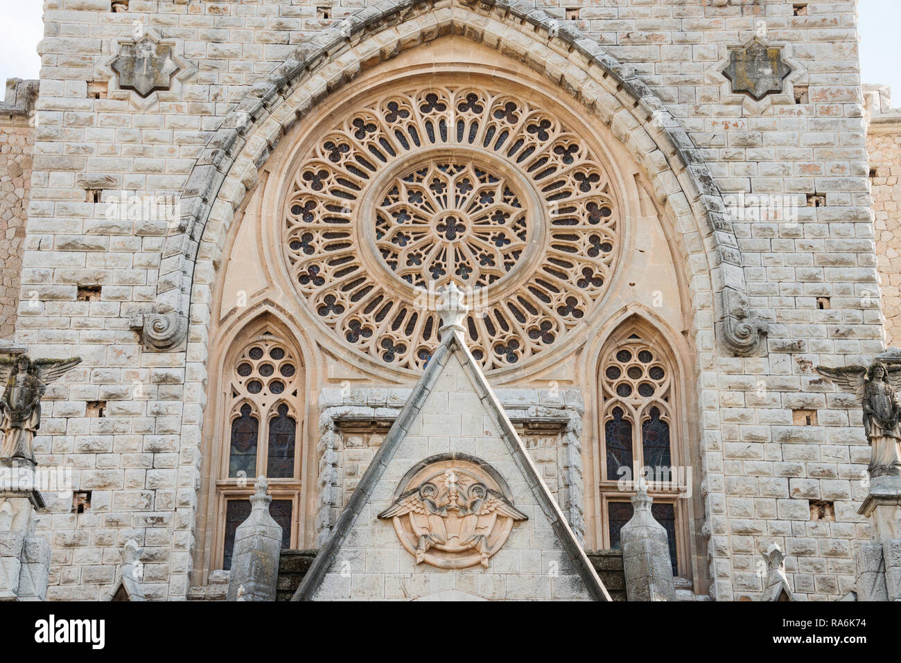 Detail of beautiful gothic cathedral Saint Bartholomew in the central ...