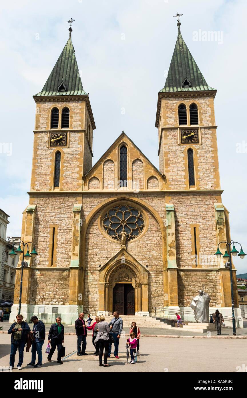 Christian Sacred Heart Cathedral, Sarajevo old town, Bosnia and ...