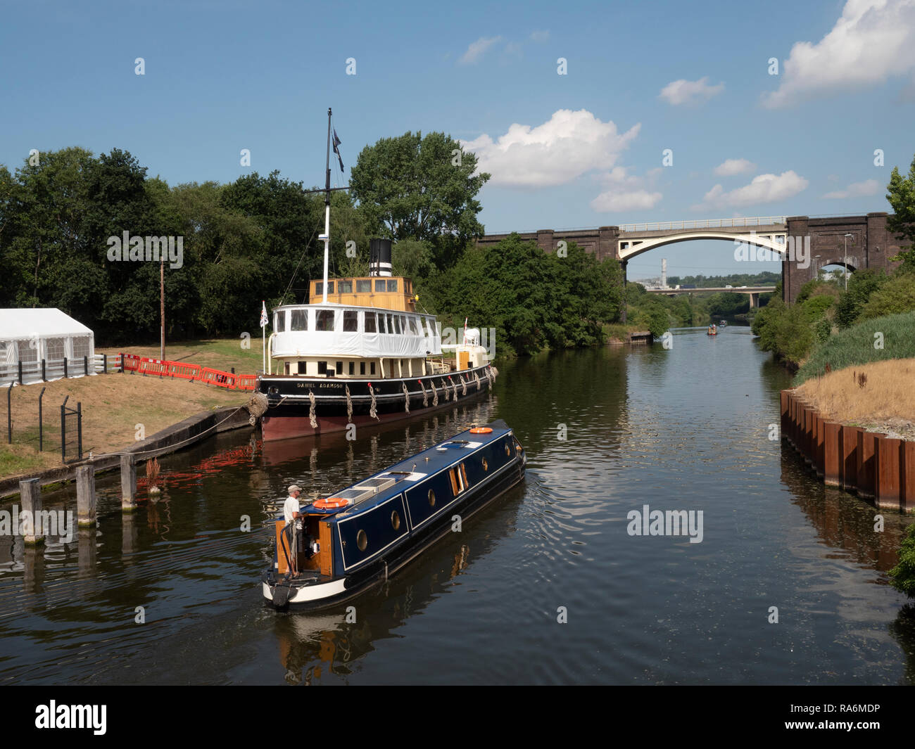 Restored steam tug Daniel Adamson, "The Danny" moored at Sutton Weaver ...