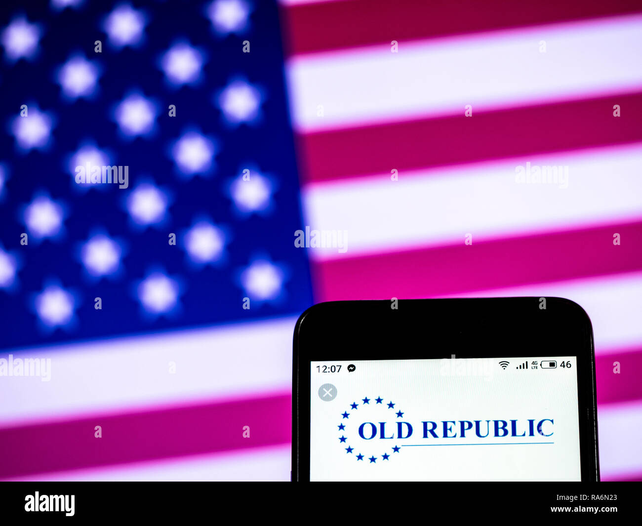 Old Republic International Insurance company logo seen displayed on ...