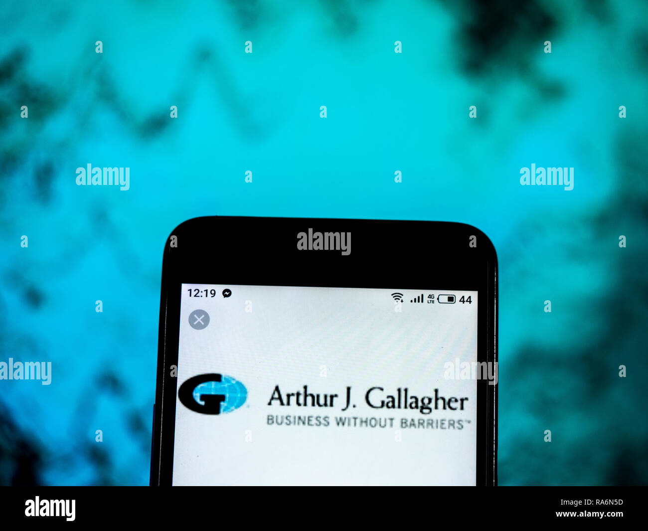 Arthur J. Gallagher & Co. Insurance company logo seen displayed on ...