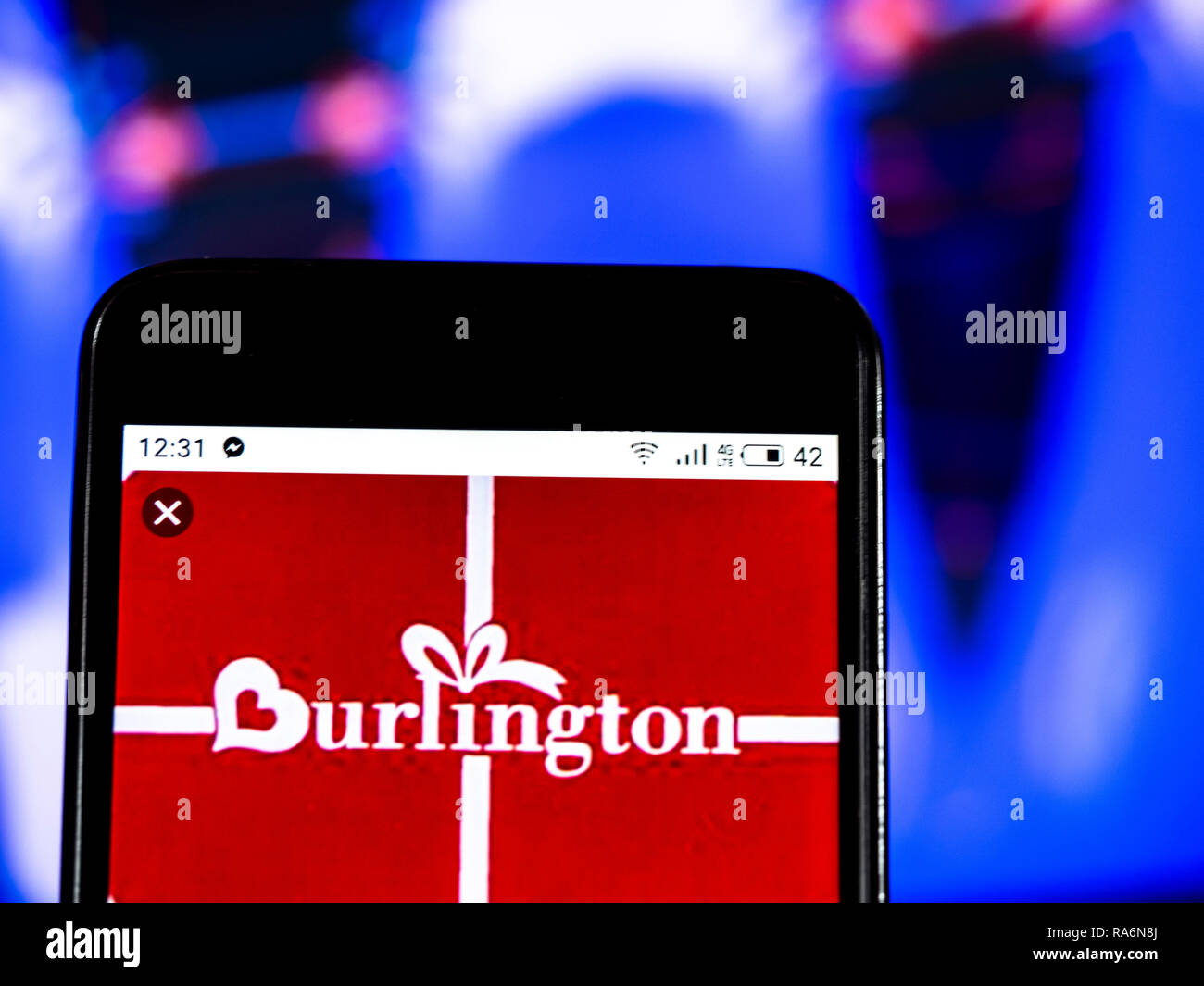 Burlington Department store company logo seen displayed on smart phone ...