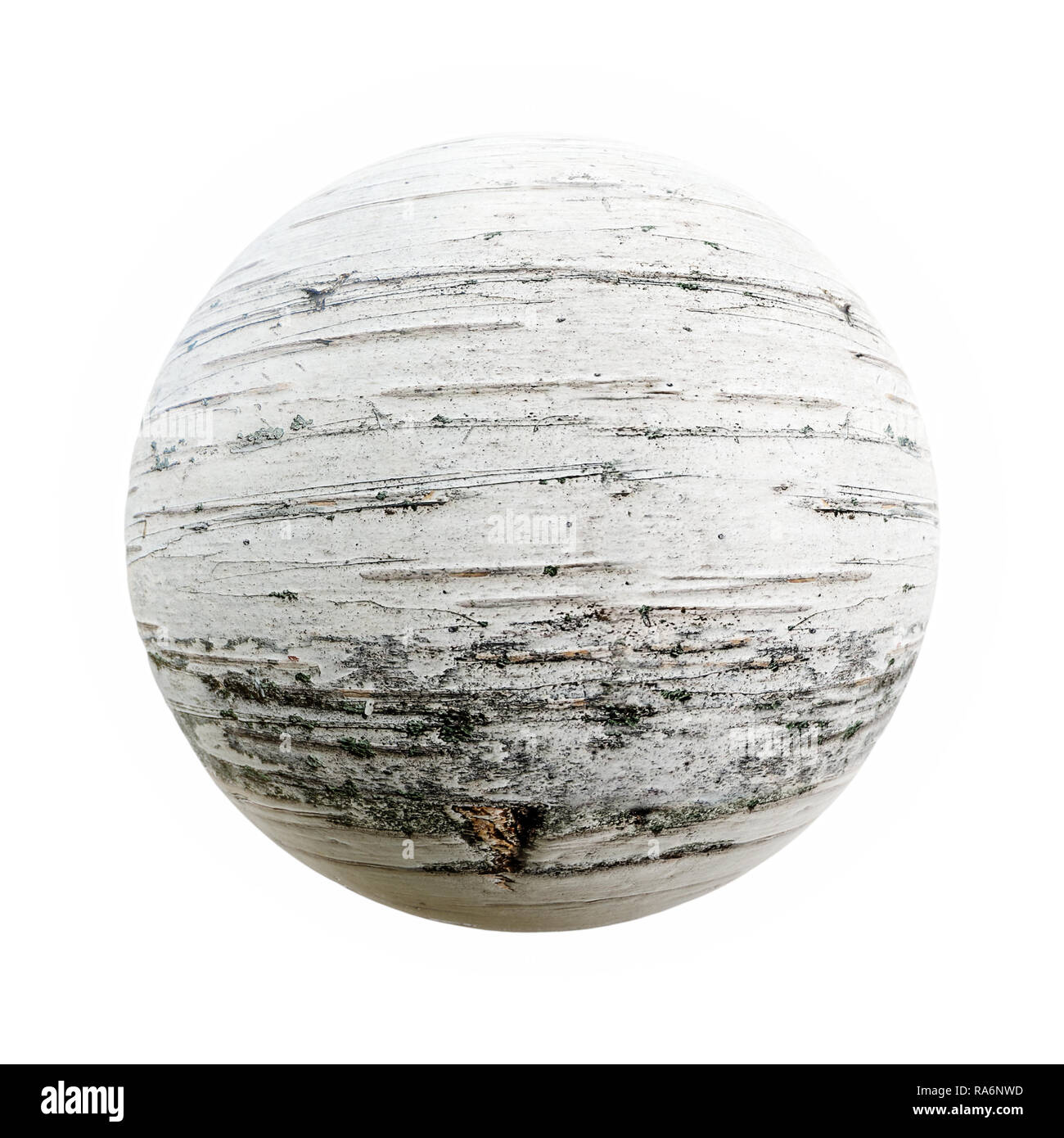 3D render of sphere with birch bark surface on white Stock Photo - Alamy